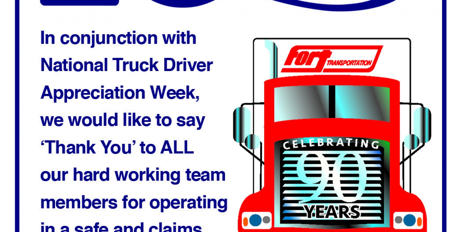 2018 National Driver Appreciation Week - Fort Transportation